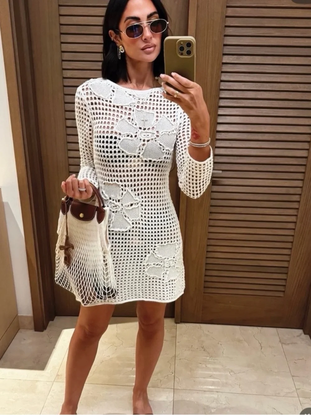 Zara | Dresses | Zara Floral Crochet Knit Dress | Poshmark